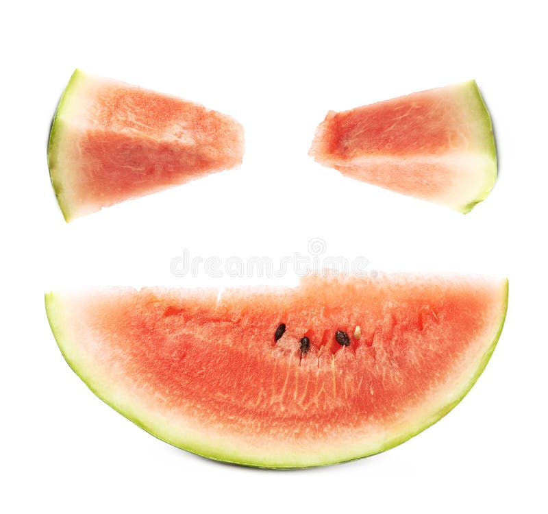 Happy Face Made Of Watermelon Slices Stock Photo - Image of face ...