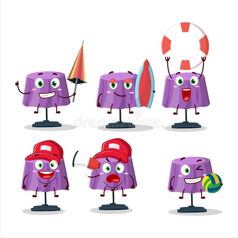 Happy Face Magic Desk Lamp Cartoon Character Playing on a Beach Stock ...