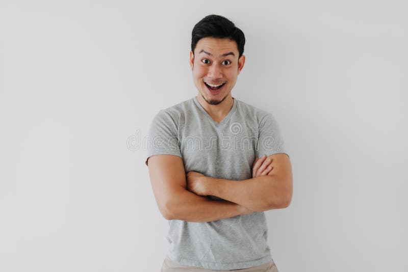 Happy Face Man Expressing of No Problem and No Worries. Stock Image ...