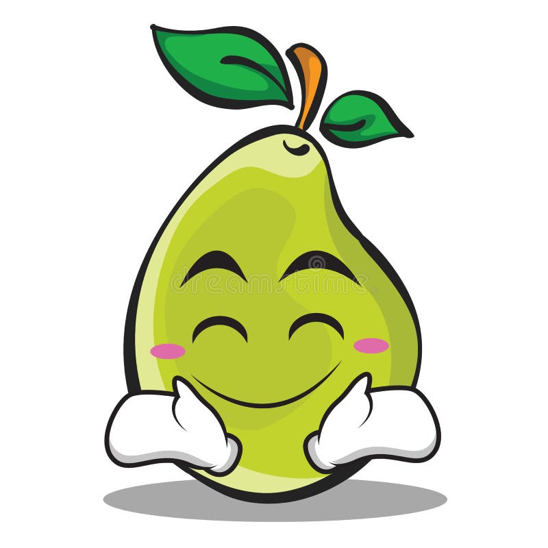 Happy Face Pear Character Cartoon Stock Vector - Illustration of ...