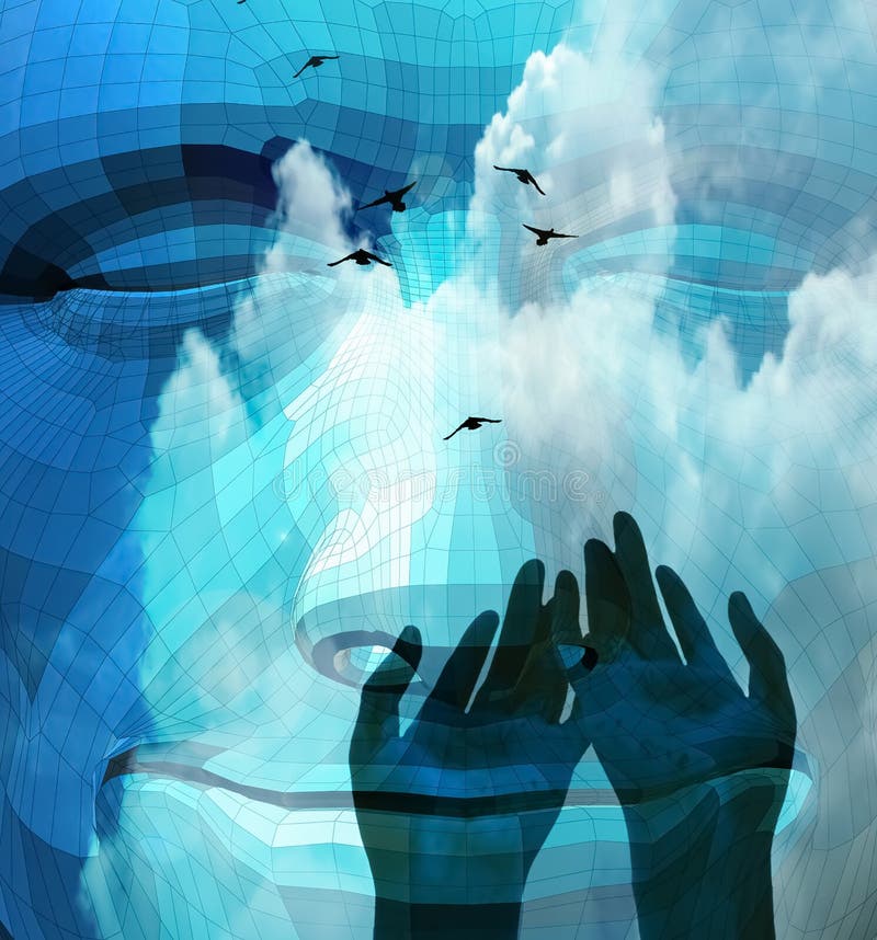 Happy face pray stock illustration. Illustration of creation - 263198545