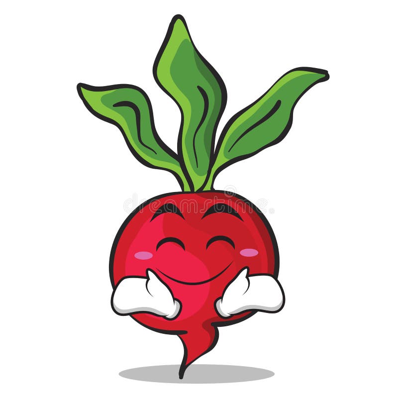 Happy Face Radish Character Cartoon Collection Stock Vector ...