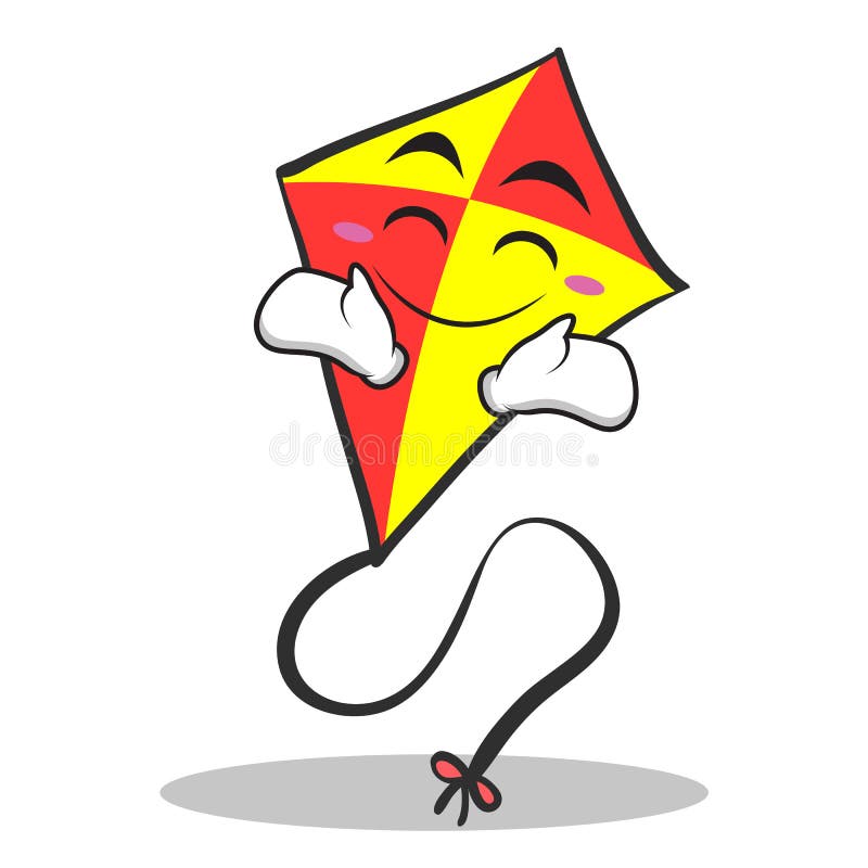 Happy Flying Kite Cartoon Character Stock Vector - Illustration of ...