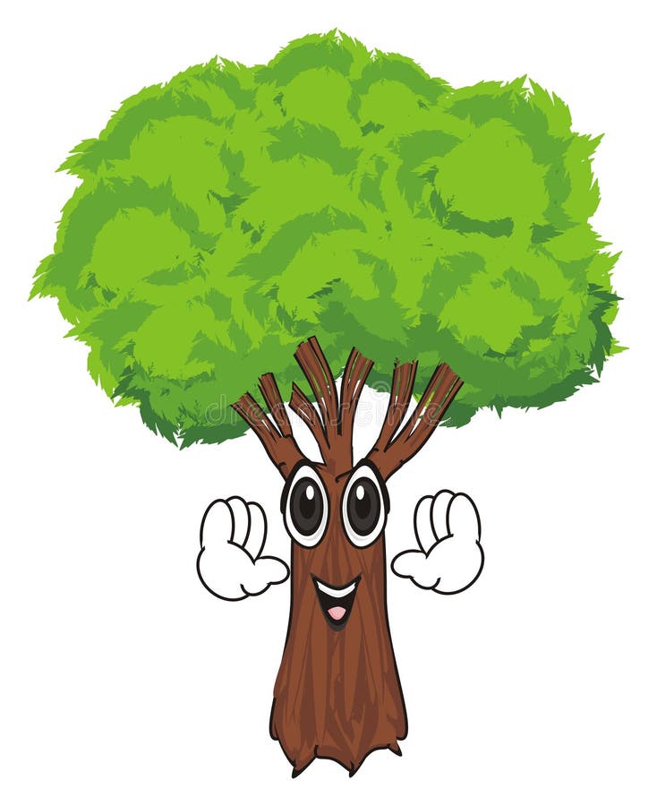 Face of tree with hands stock illustration. Illustration of summer ...