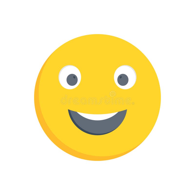 Happy Face Vector Flat Colour Icon Stock Vector - Illustration of ...