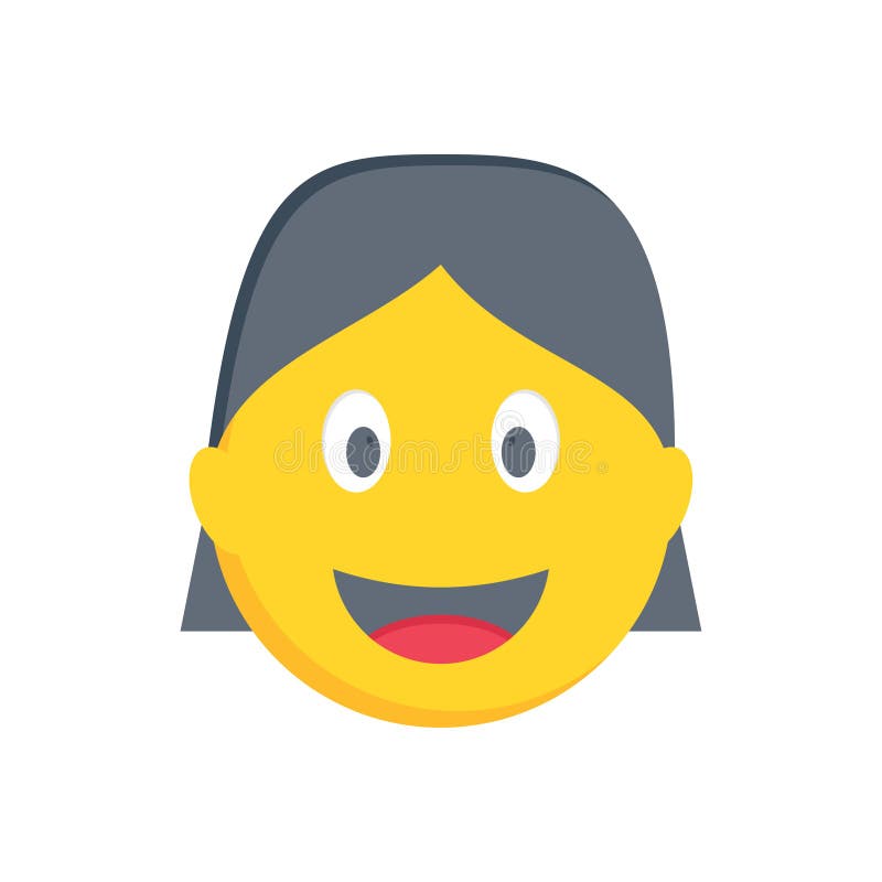 Happy Face Vector Flat Colour Icon Stock Vector - Illustration of ...