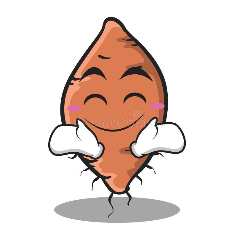 Happy Face Yam Character Cartoon Style Stock Vector - Illustration of ...