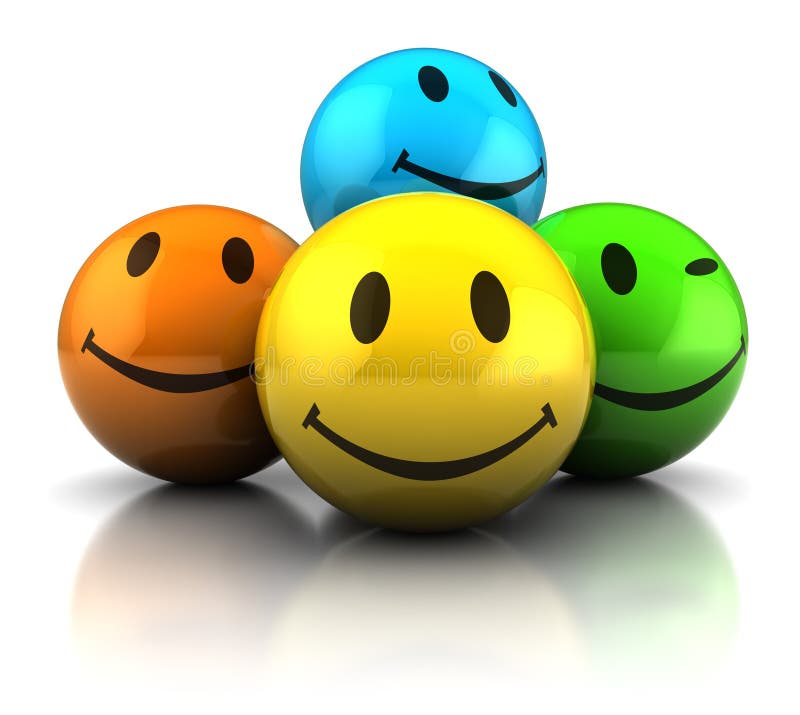 A Winking Smiley in a Crowd of Happy Smileys Stock Illustration ...
