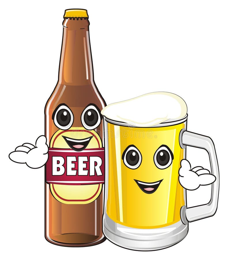 Happy faces of beer signs stock illustration. Illustration of isolated ...