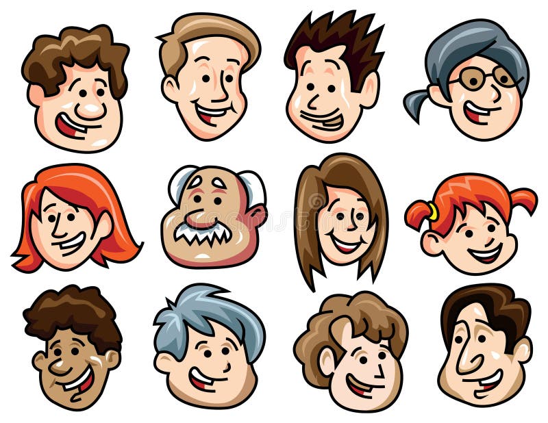 Happy faces stock vector. Illustration of people, happy - 80963445