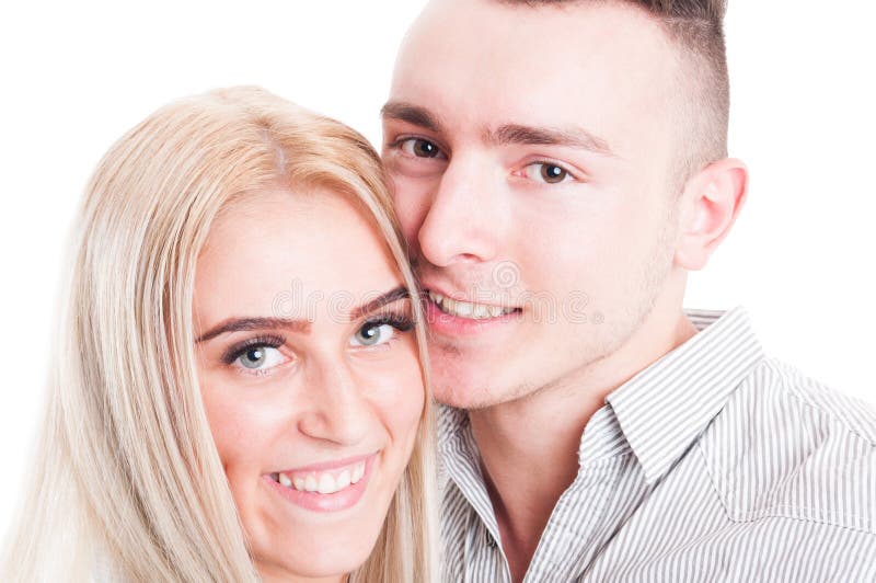 Happy Faces of a Smiling Couple Stock Image - Image of inlove, charming ...