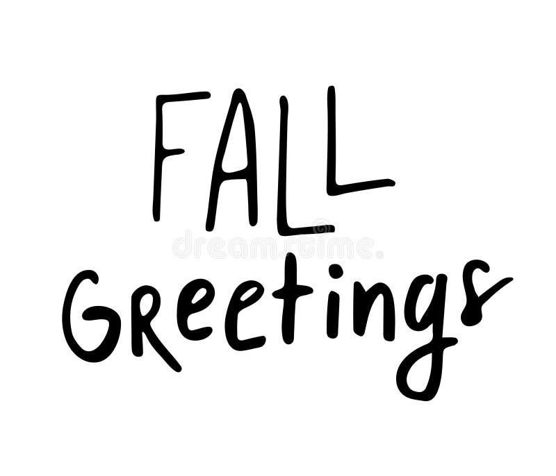 Happy Fall Autumn Greeting Card Stock Vector - Illustration of black ...