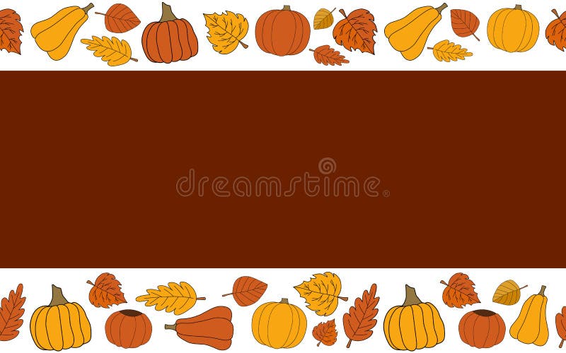 Happy Fall Vector Autumn Seamless Pattern with Red Rectangle Stock ...