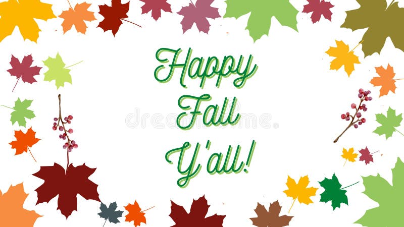 Happy Fall Y All Poster Design. Vibrant Colours. Colorful Eye-catching ...