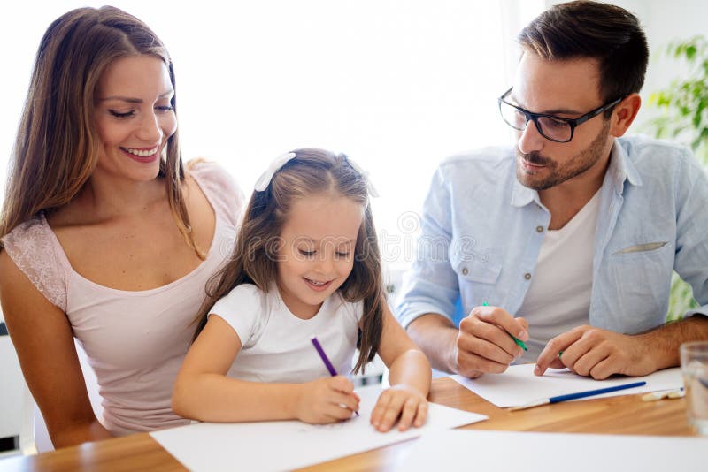 Happy Familiy Spending Fun Time at Home Stock Photo - Image of people ...