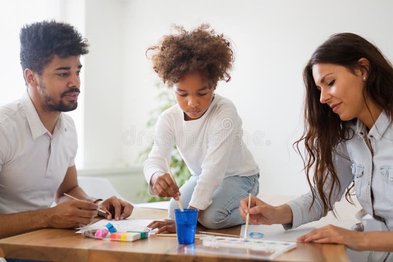 Happy Familiy Spending Fun Time at Home Stock Photo - Image of family ...