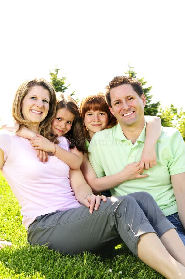 Happy family stock photo. Image of people, green, daughter - 2558616