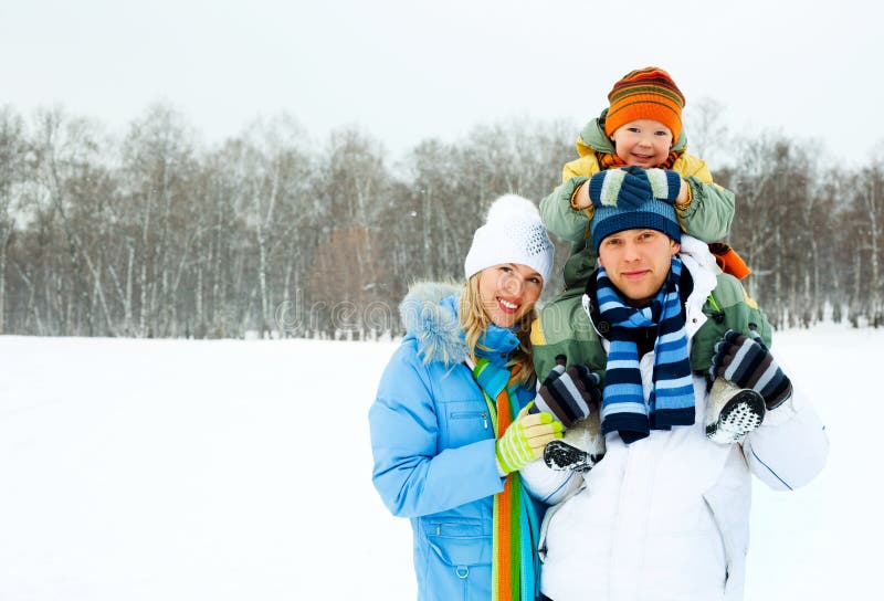 Family stacked in snow. stock photo. Image of enjoyment - 3531260