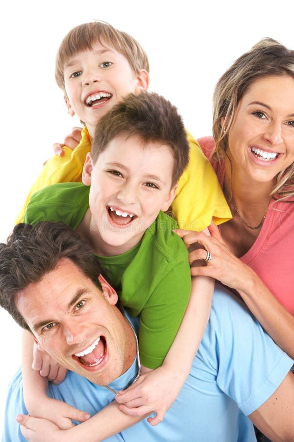 Happy family stock image. Image of home, portrait, isolate - 14716467
