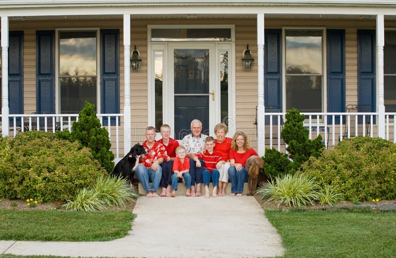 Happy Family in Yard stock photo. Image of couple, friends - 9585444