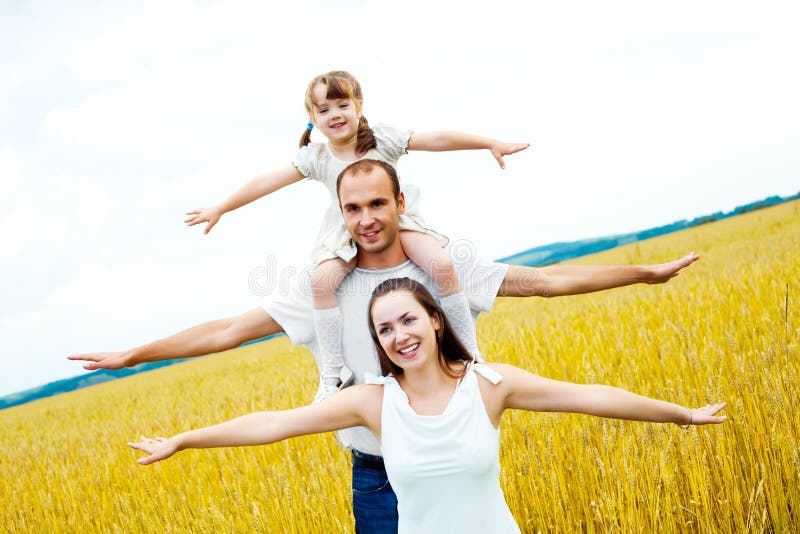 Happy family stock image. Image of field, couple, happy - 17510209