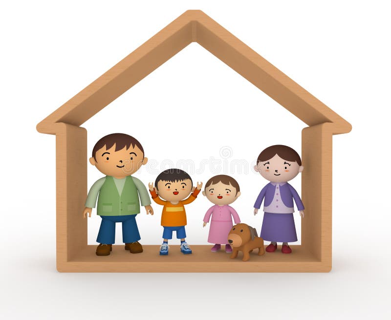Family at home stock vector. Illustration of cartoon - 19352283