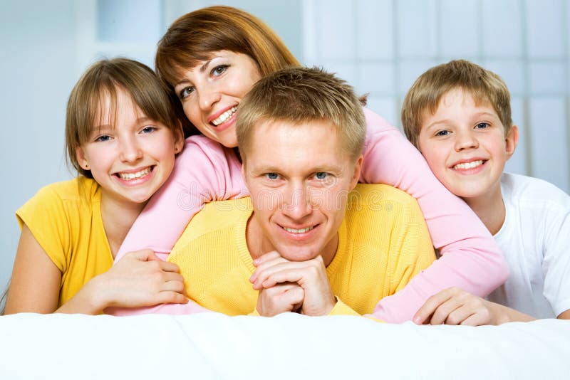 The Happiest Family in the World Stock Photo - Image of community ...