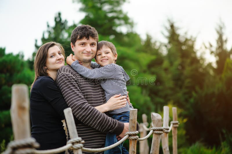 Happy family stock photo. Image of forest, landscape - 27297620