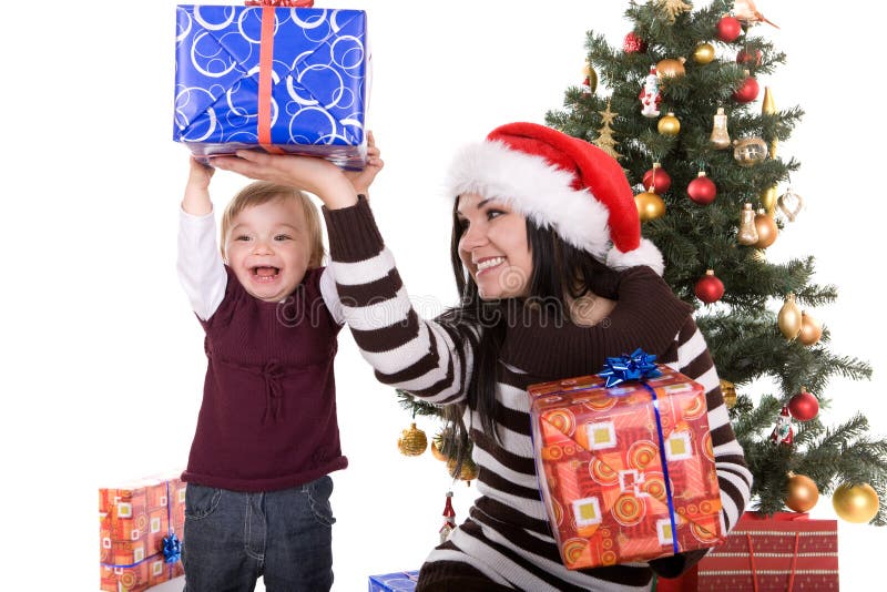Happy Family Celebrating Christmas.Gifts Stock Image - Image of child ...