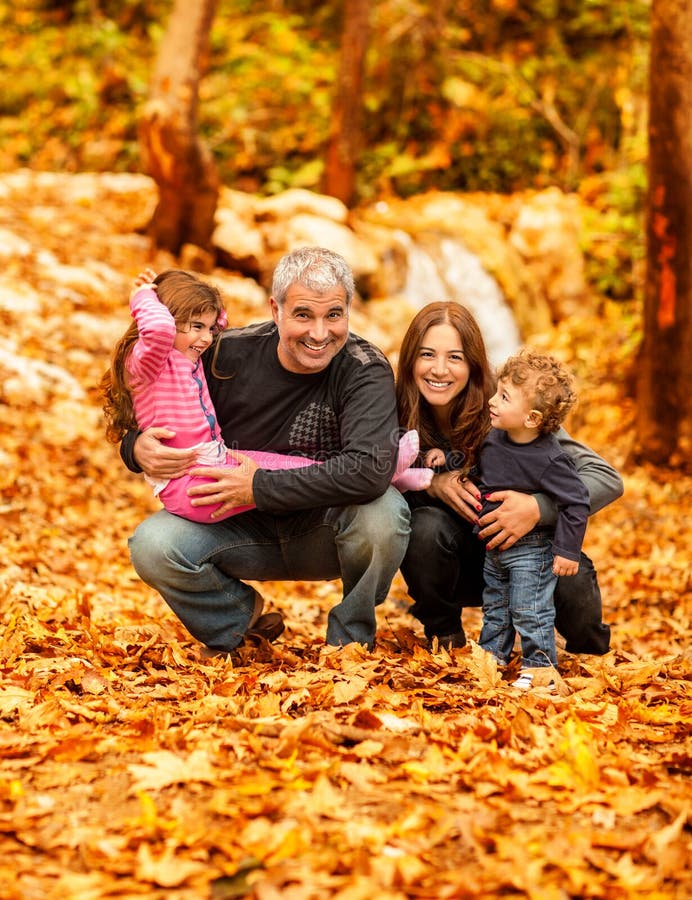 Happy Family in Autumn Park Stock Photo - Image of mother, outdoor ...