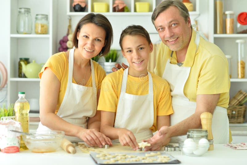 Happy Family Baking Together in the Kitchen Stock Photo - Image of ...