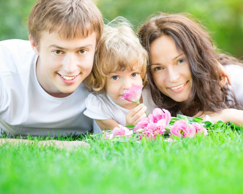 Happy family stock photo. Image of happy, park, green - 27050194