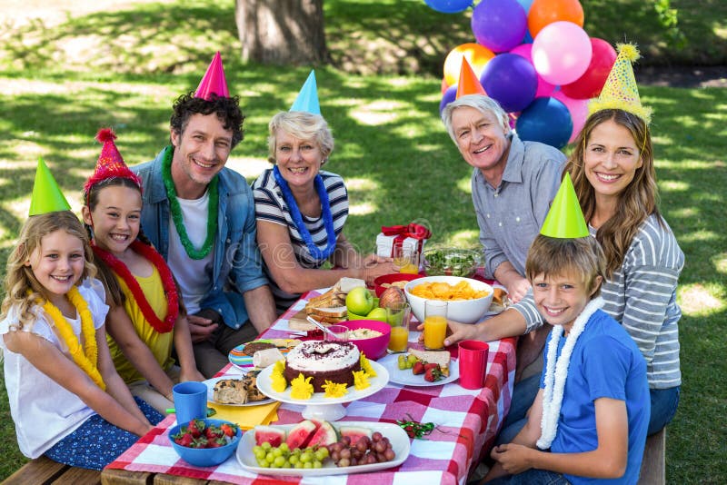 Happy Family Celebrating a Birthday Stock Photo - Image of child ...