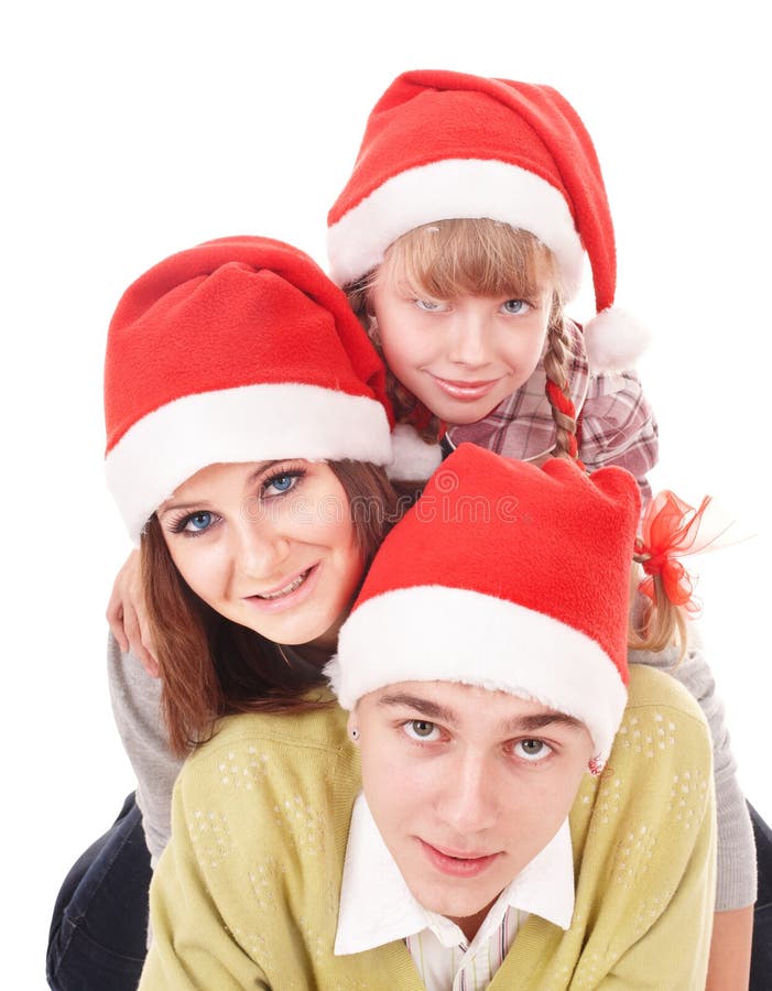 Christmas in Family with Teen Girl Stock Image - Image of december ...