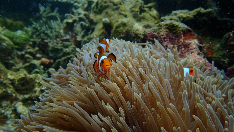 Happy Family of Clown Fish in Their Home Stock Image - Image of happy ...