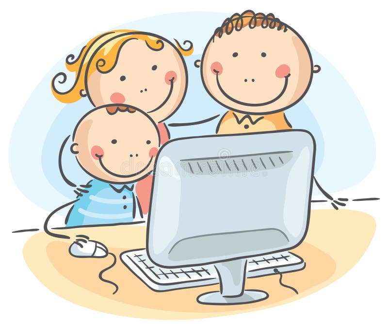 Happy computer stock vector. Illustration of happiness - 6687344