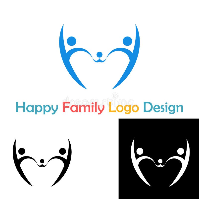 Happy family concept logo stock vector. Illustration of design - 75525868