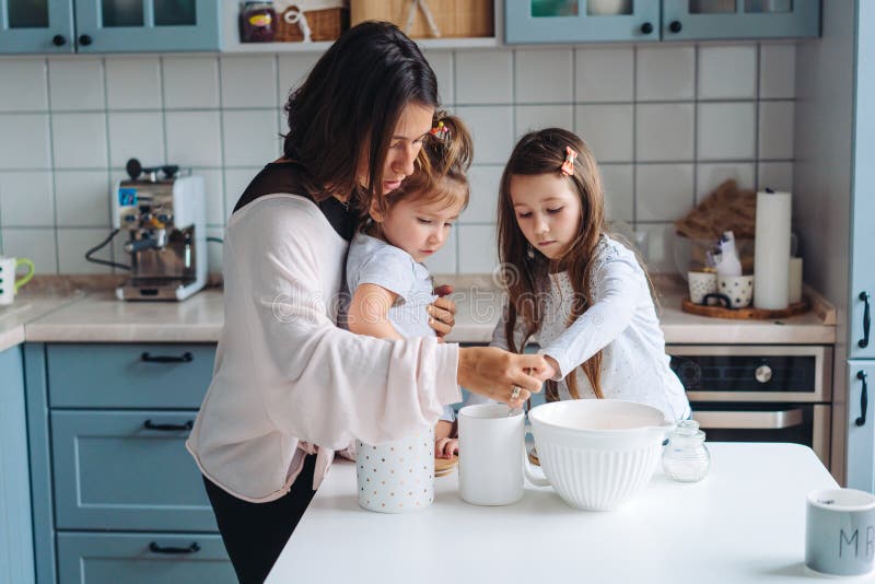Happy Family Cook Together in the Kitchen Stock Photo - Image of ...