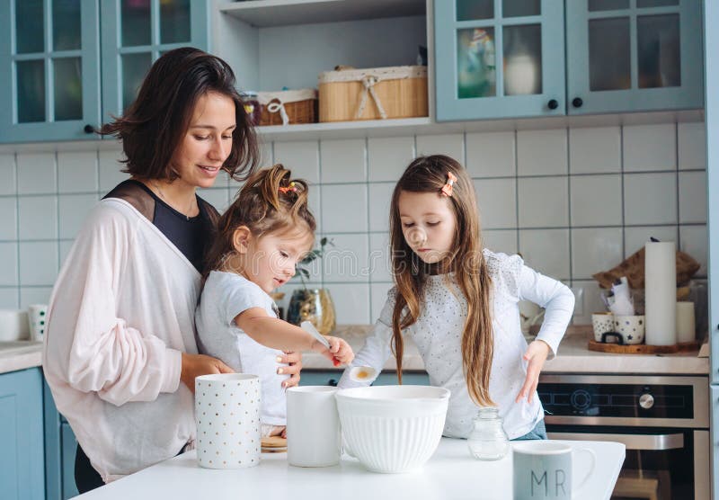 Happy Family Cook Together in the Kitchen Stock Image - Image of baby ...