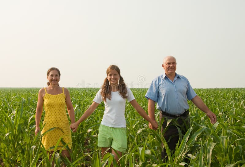 Happy Family on Countryside Stock Image - Image of lifestyles, nature ...