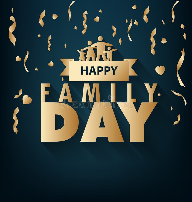 Happy Family Day with Flowers Background Stock Vector - Illustration of ...