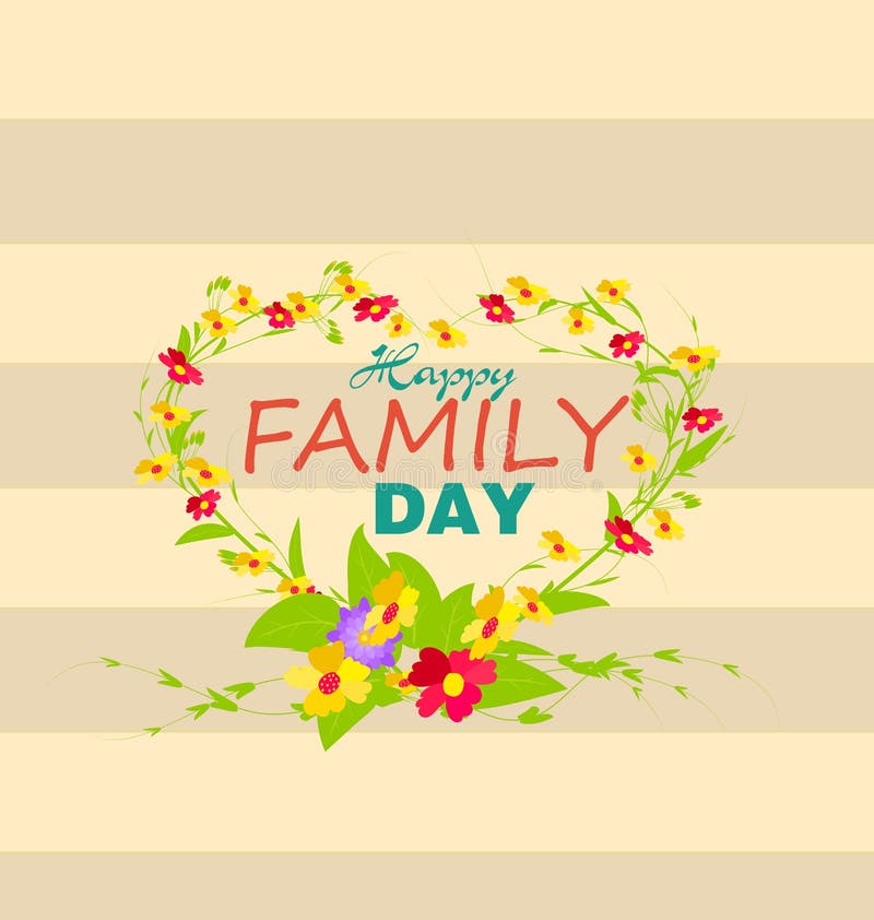 Happy family day stock vector. Illustration of baby, cartoon - 64650050