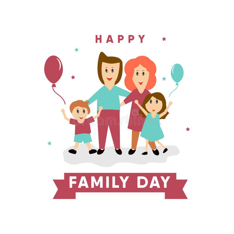 Happy Family Day Vector Template Design Illustration Stock Vector ...