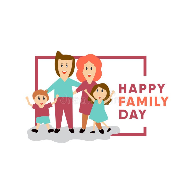 Happy Family Day Vector Template Design Illustration Stock Vector ...