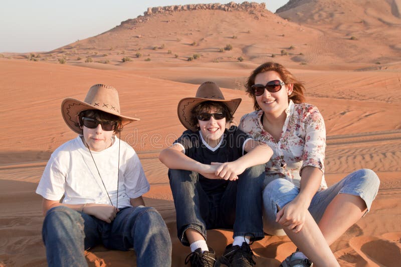 Family in desert stock photo. Image of curve, hapiness - 17608342