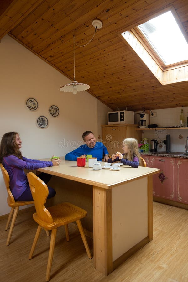 Happy Family is Drinking Tea Stock Image - Image of home, smiling: 86874837