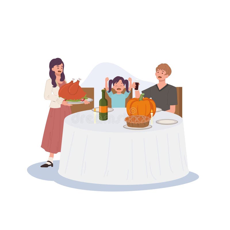 Happy Family Enjoying Thanksgiving Dinner. Family Thanksgiving ...