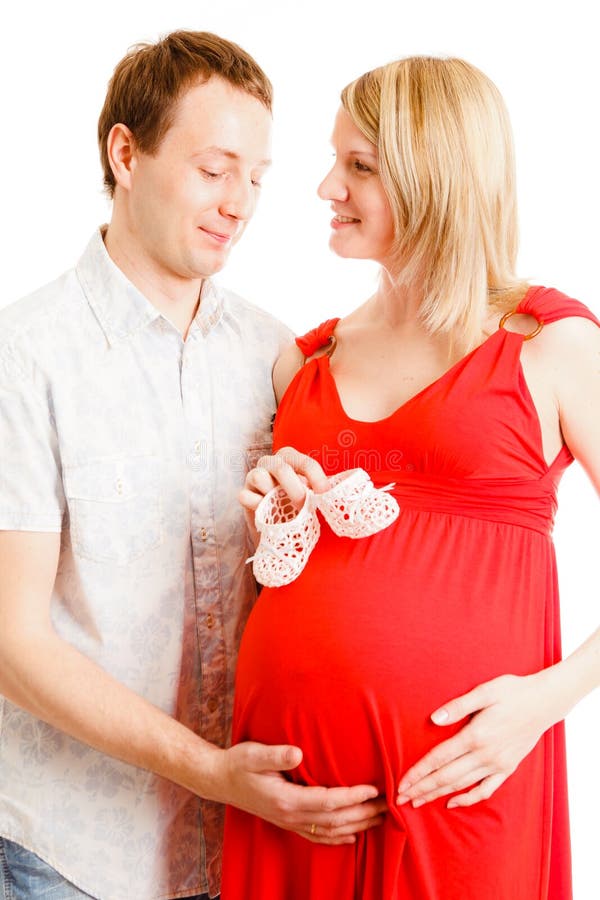 Happy Family Expecting Their Child Stock Image - Image of parent ...