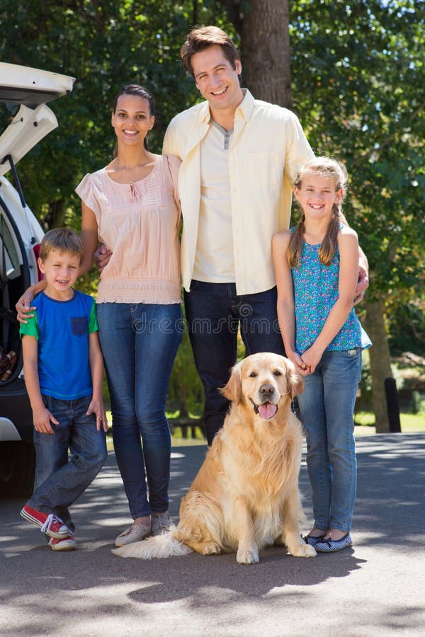 Happy Family Getting Ready for Road Trip Stock Photo - Image of ...