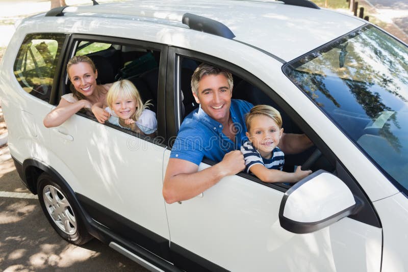 Happy Family Getting Ready for Road Trip Stock Image - Image of male ...
